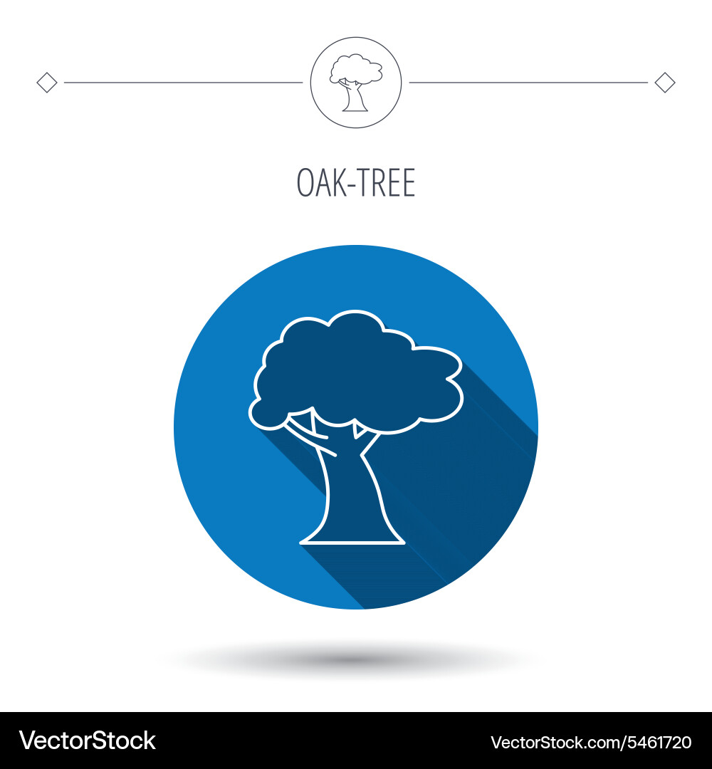 Oak tree icon forest wood sign Royalty Free Vector Image
