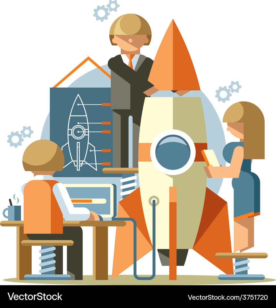 Office startup Royalty Free Vector Image - VectorStock