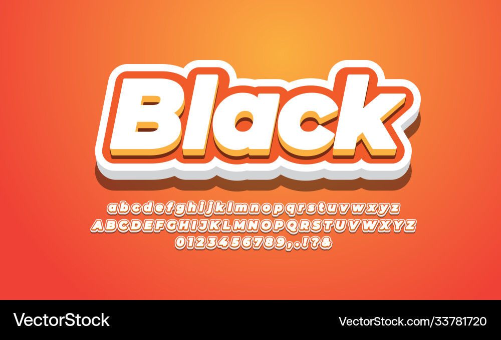 Orange and white 3d abstract modern alphabet Vector Image