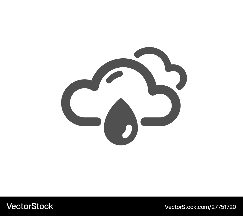 Rainy weather forecast icon clouds with rain sign Vector Image