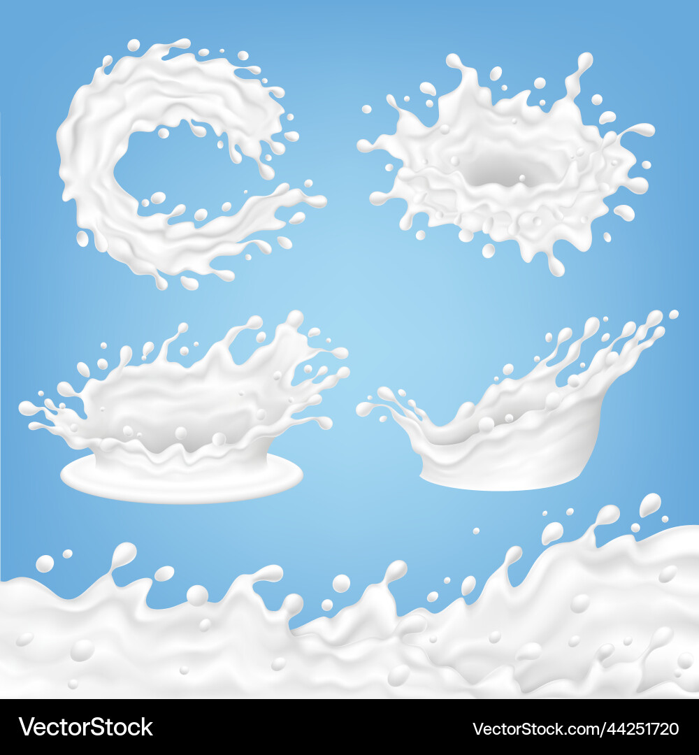 Realistic milk splash and flow light milky wave Vector Image