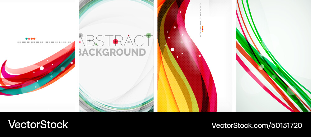 Set of colorful wave posters Royalty Free Vector Image