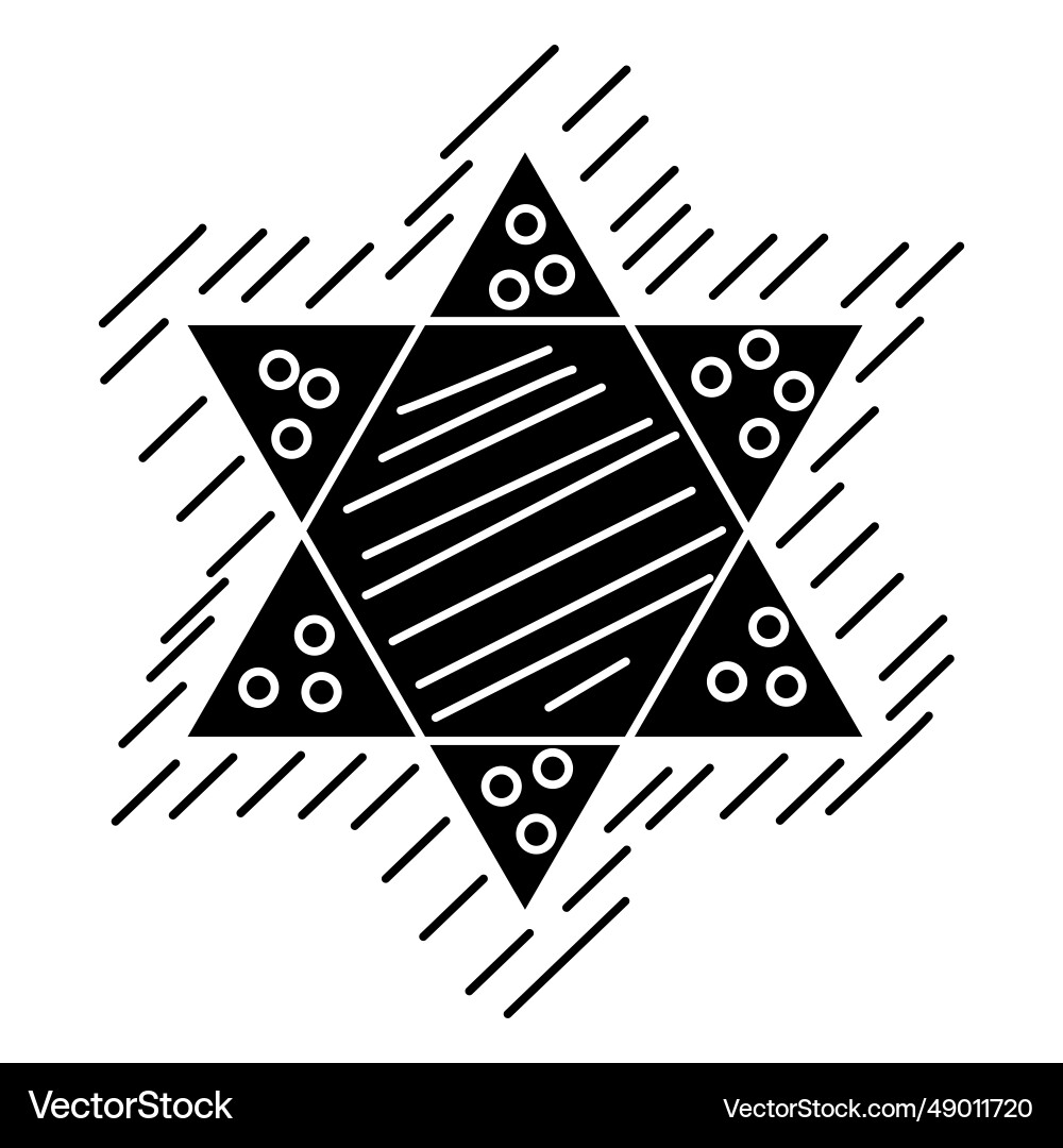 Star of david line cut-out Royalty Free Vector Image