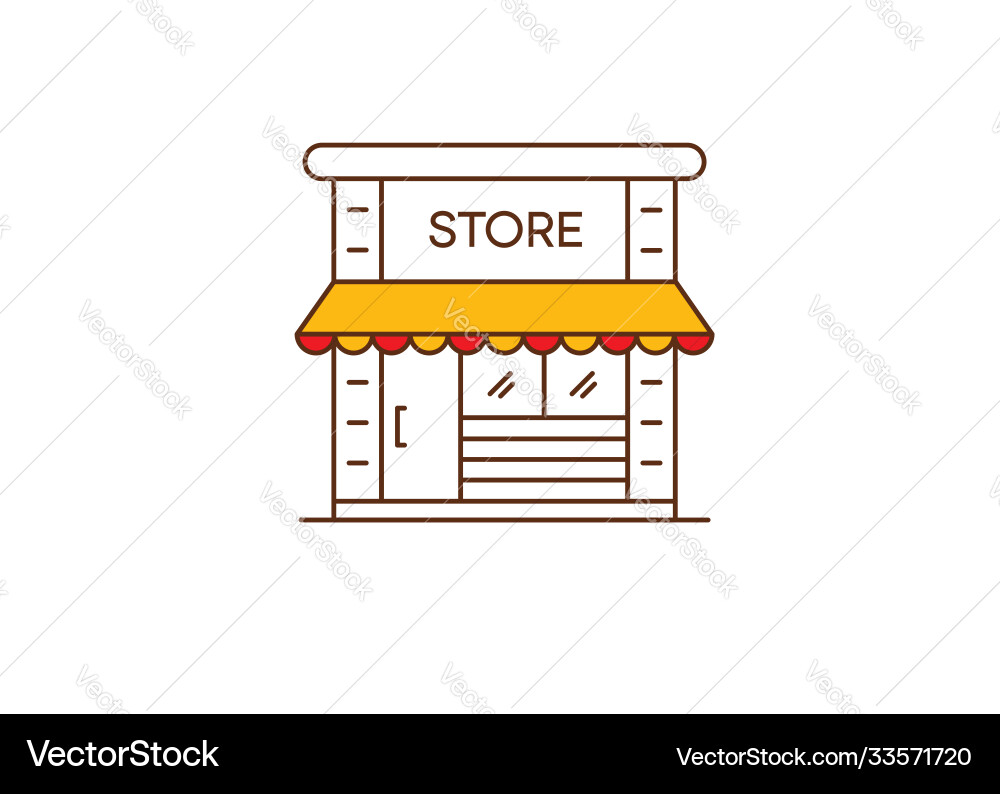 Store or shop outline Royalty Free Vector Image