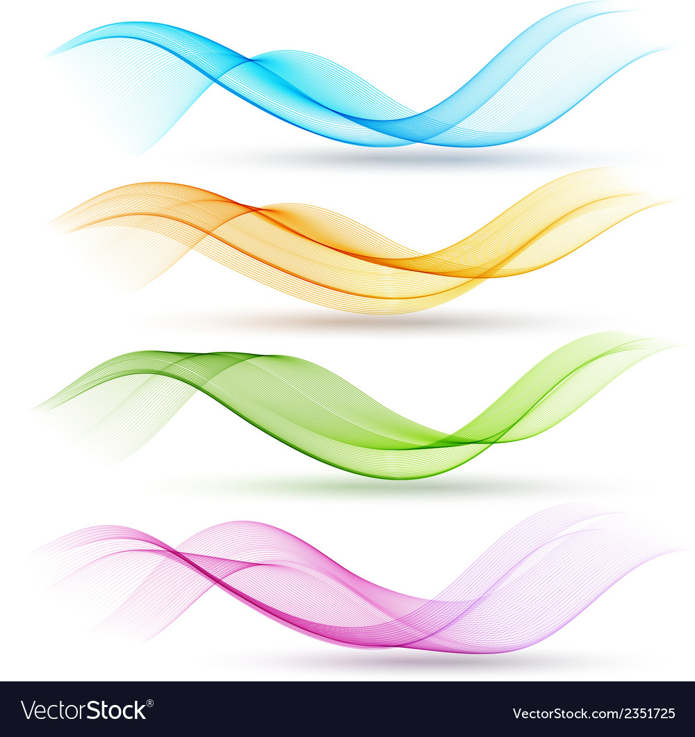 Abstract colorful transparent wave Royalty Free Vector Image