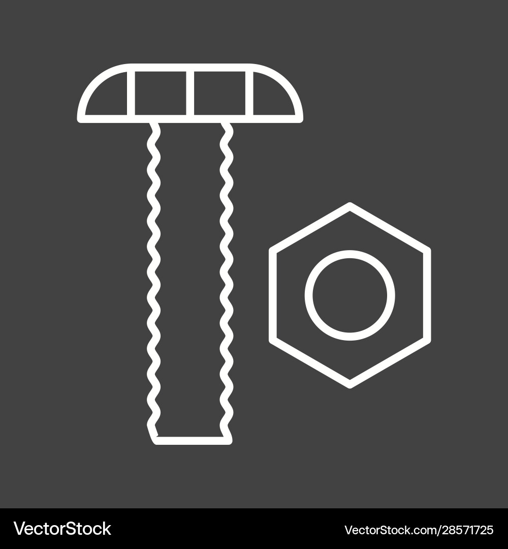 Beautiful nut and bolt line icon Royalty Free Vector Image