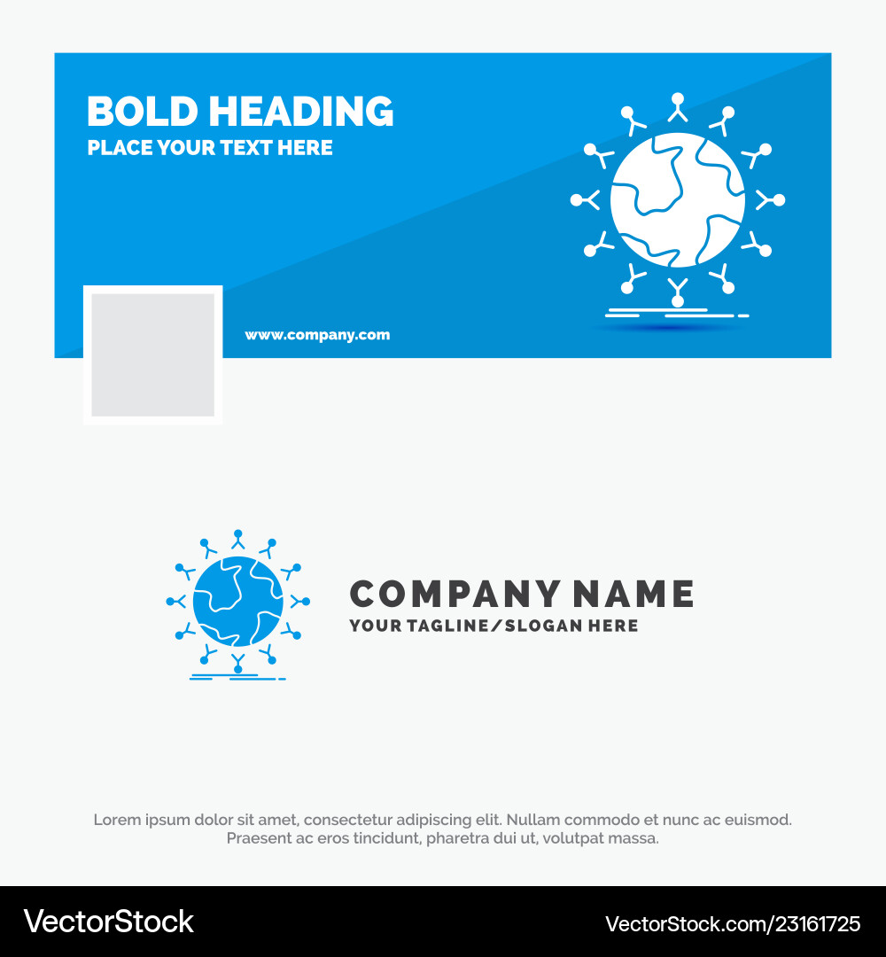 Blue business logo template for global student Vector Image