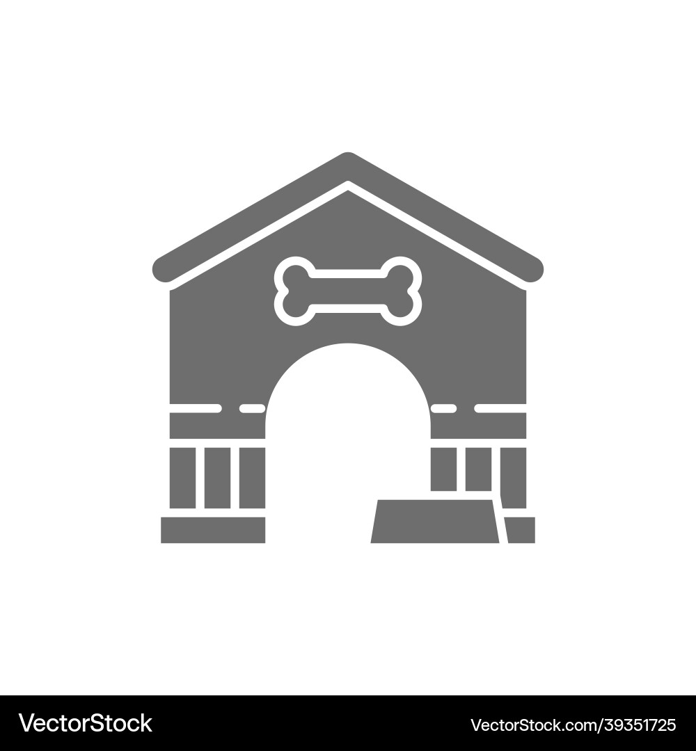 Booth with plate for dog grey icon Royalty Free Vector Image