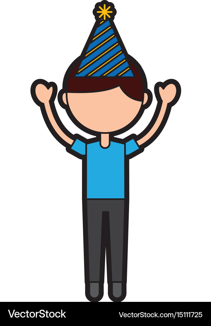 Cute party boy cartoon Royalty Free Vector Image
