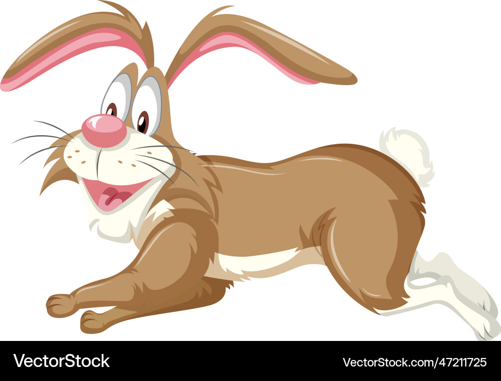 Cute playful rabbit cartoon character Royalty Free Vector