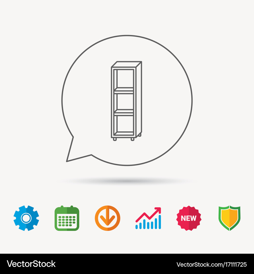 Empty shelves icon shelving sign Royalty Free Vector Image