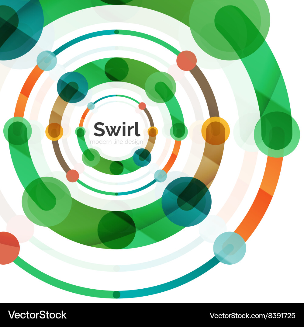 Geometric swirl and circle lines abstract Vector Image