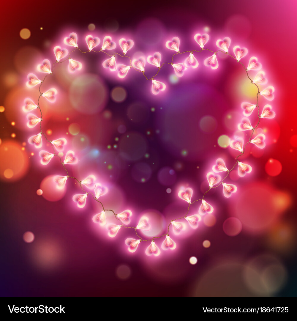 Glowing pink hearts background eps 10 Royalty Free Vector