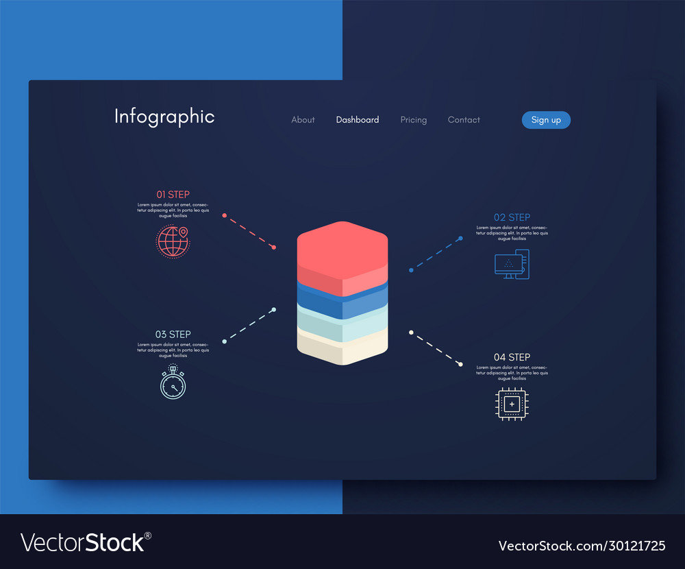 Graphic infographics template for creating mobile Vector Image Graphic infographics template for creating mobile Vector Image