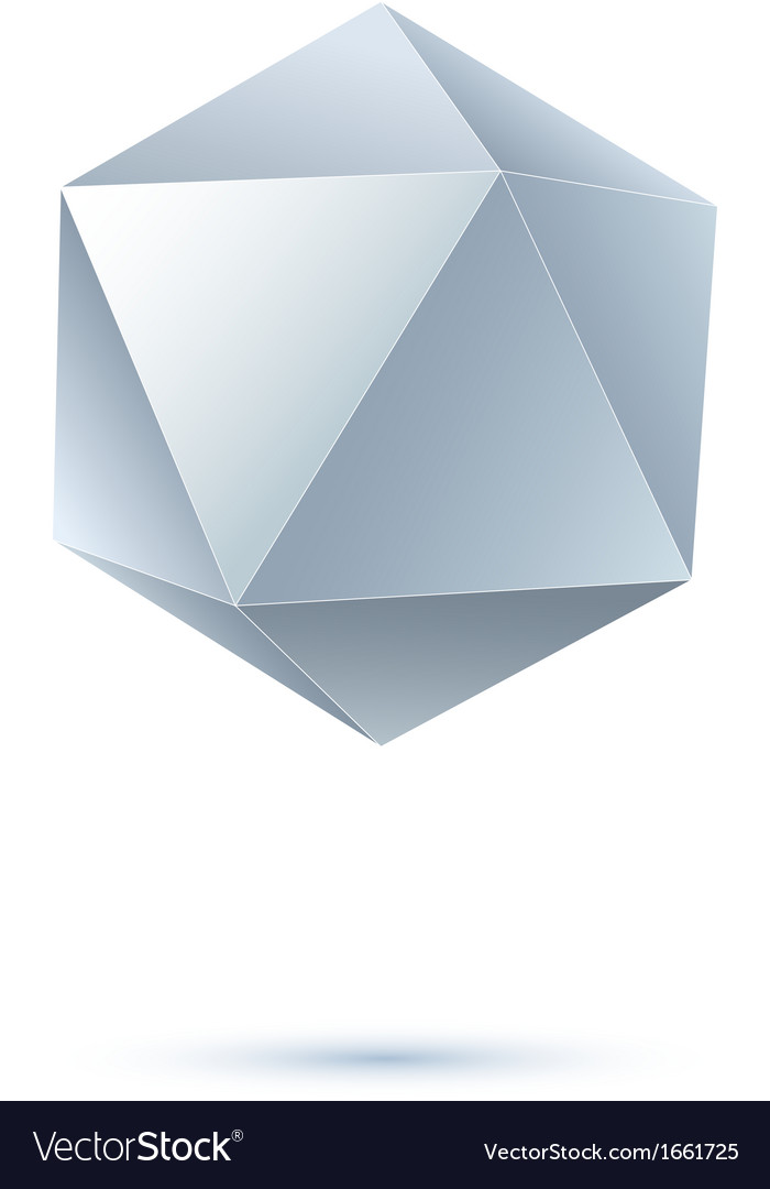 Grayscale icosahedron for graphic design Vector Image