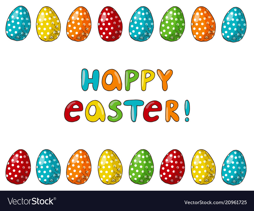Hand drawn easter frame Royalty Free Vector Image