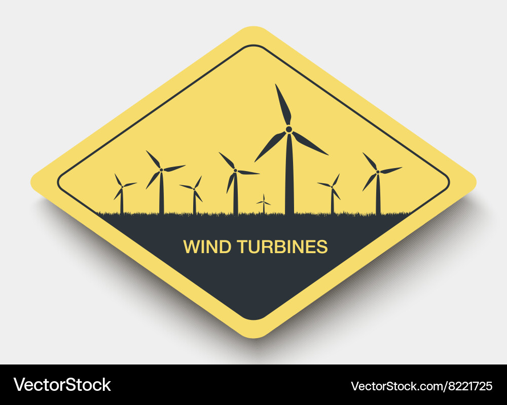 Icon wind turbines and energy Royalty Free Vector Image