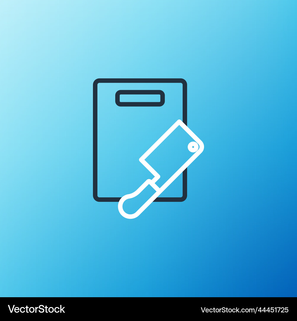 Line cutting board and meat chopper icon isolated Vector Image