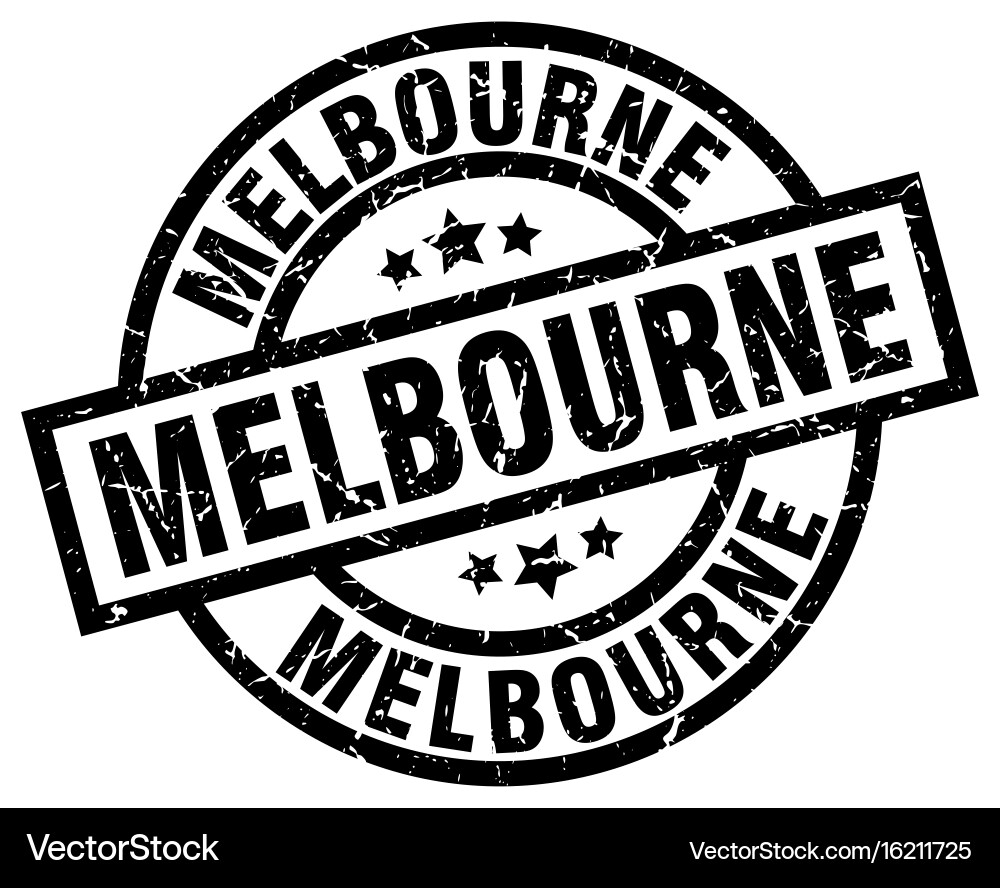 Melbourne black round grunge stamp Royalty Free Vector Image