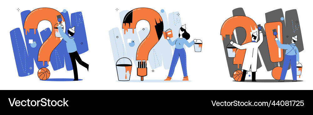 Question mark obtaining information of interest Vector Image