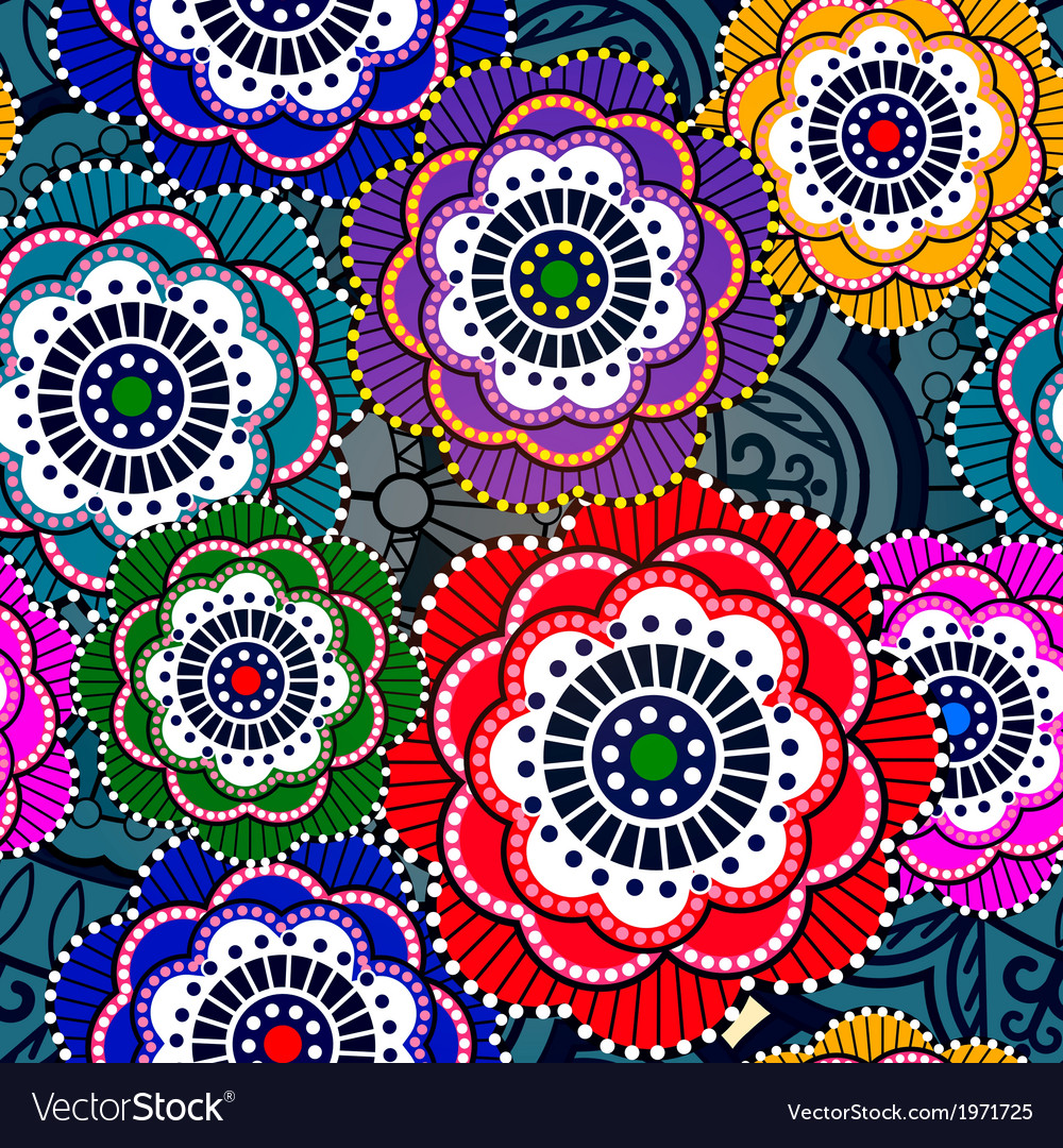 Seamless pattern with abstract flowers eps 10 Vector Image