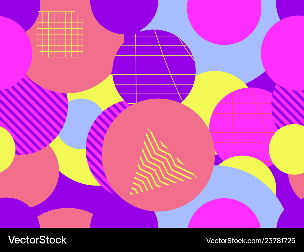Seamless pattern with circles futurism retro Vector Image