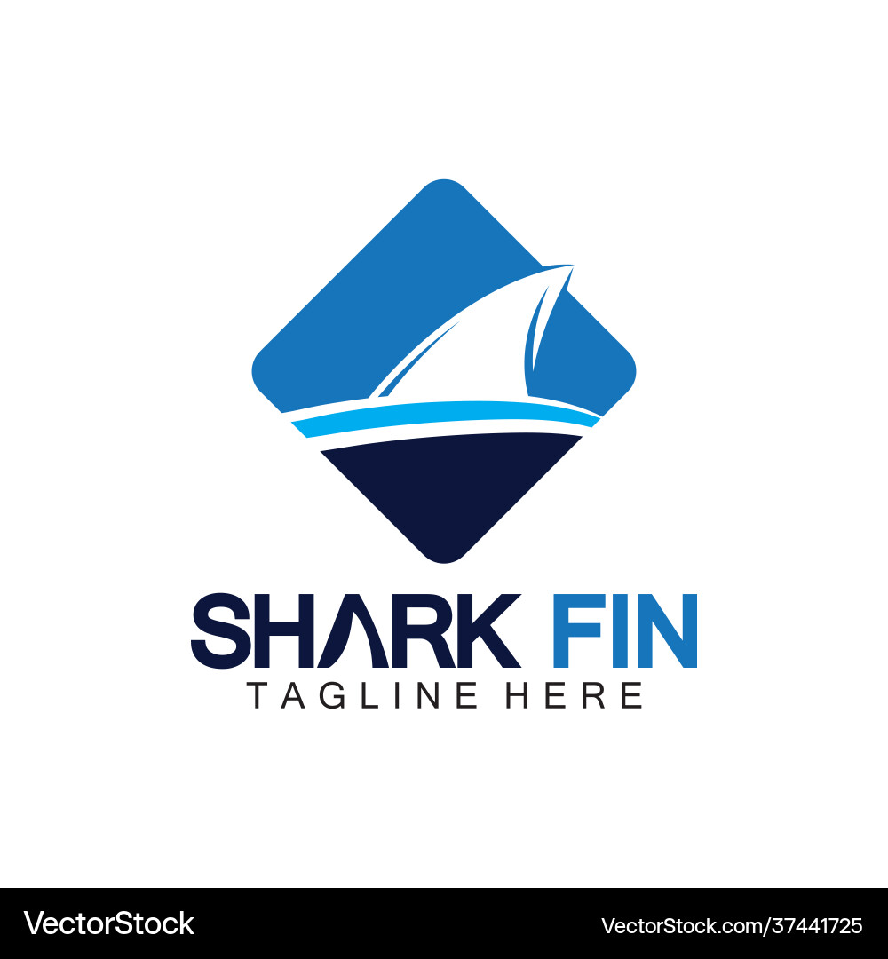 Shark fin logo design templateshark template Vector Image