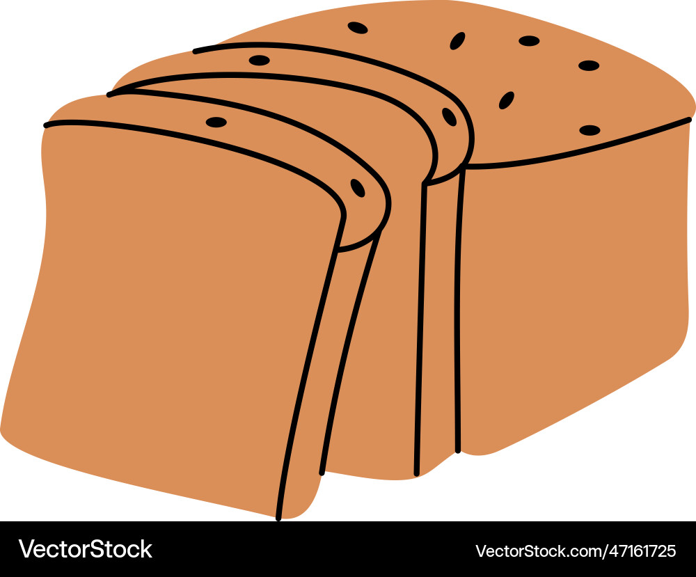 Sliced wheat bread icon bakery pastry products Vector Image