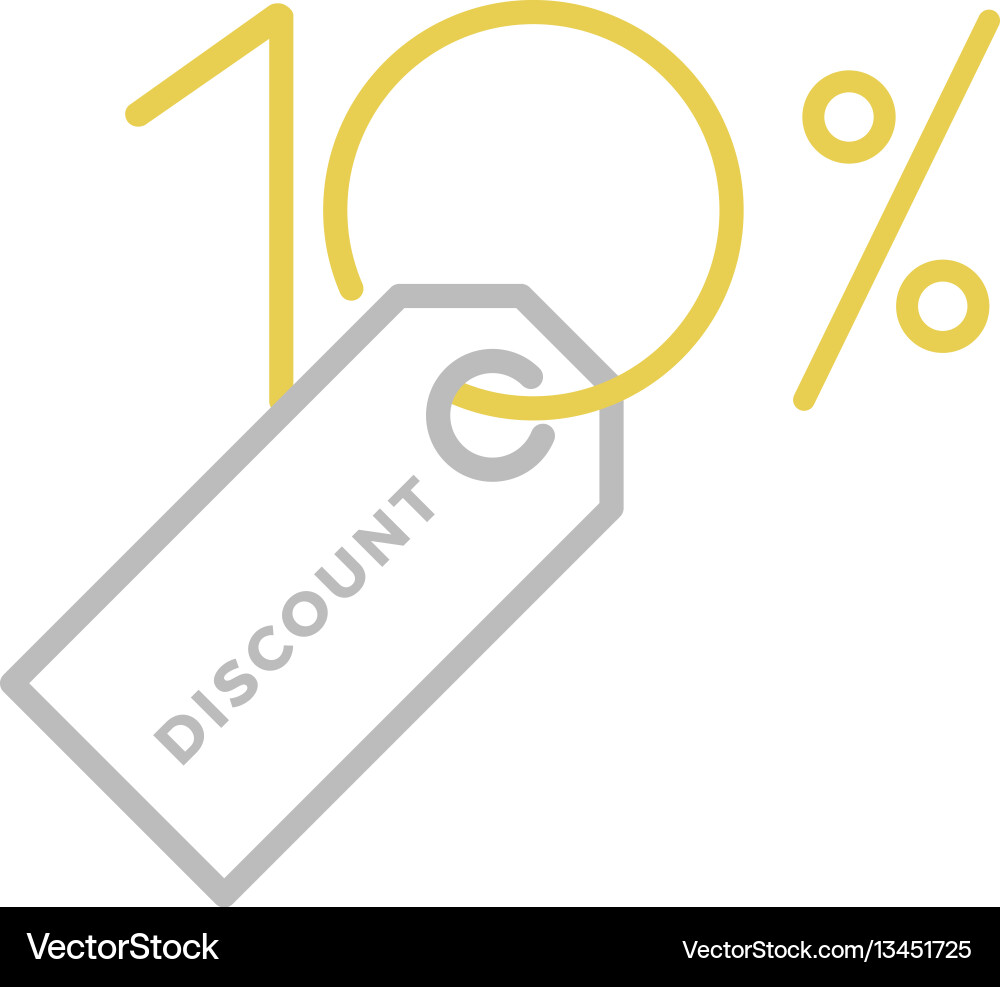 Ten percent discount logo Royalty Free Vector Image
