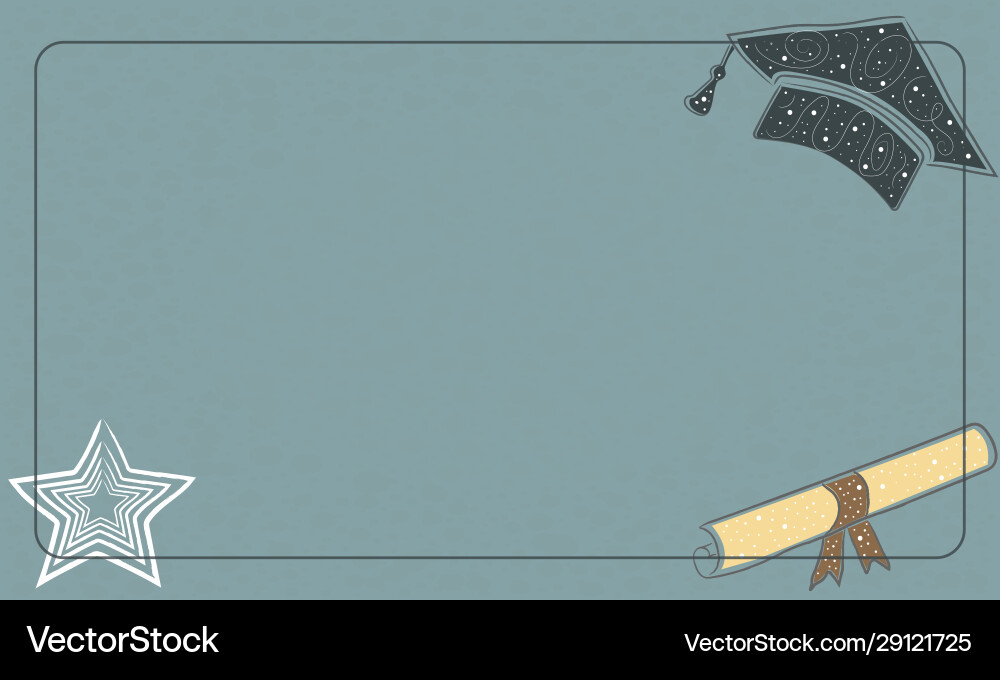 University paper background with graduation cap Vector Image