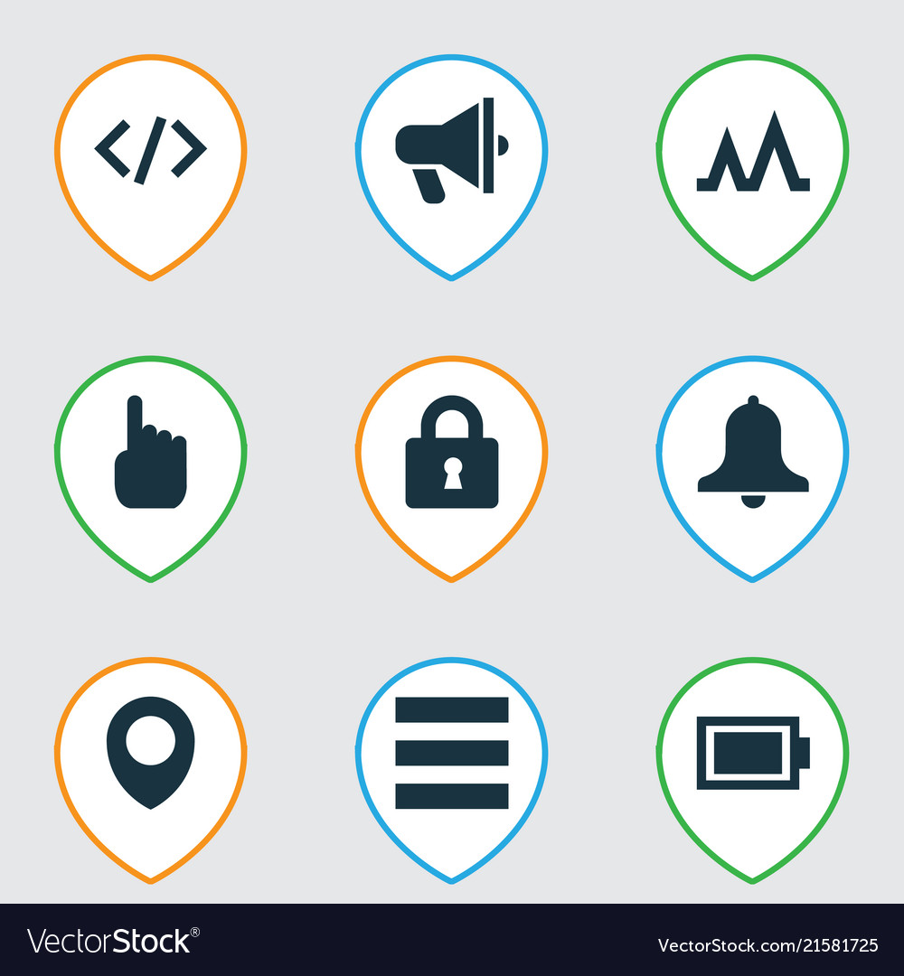 User icons set with lock announcement code Vector Image