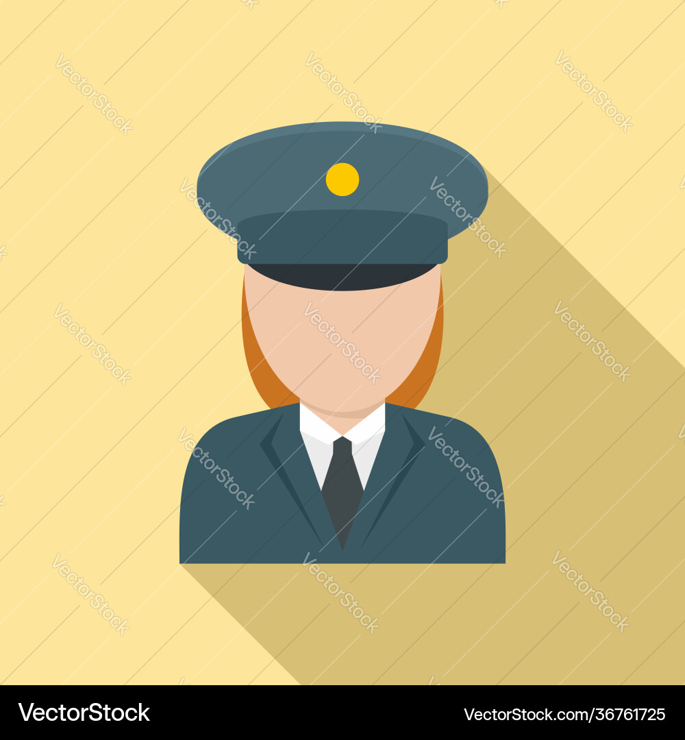 Woman electric train driver icon flat style Vector Image