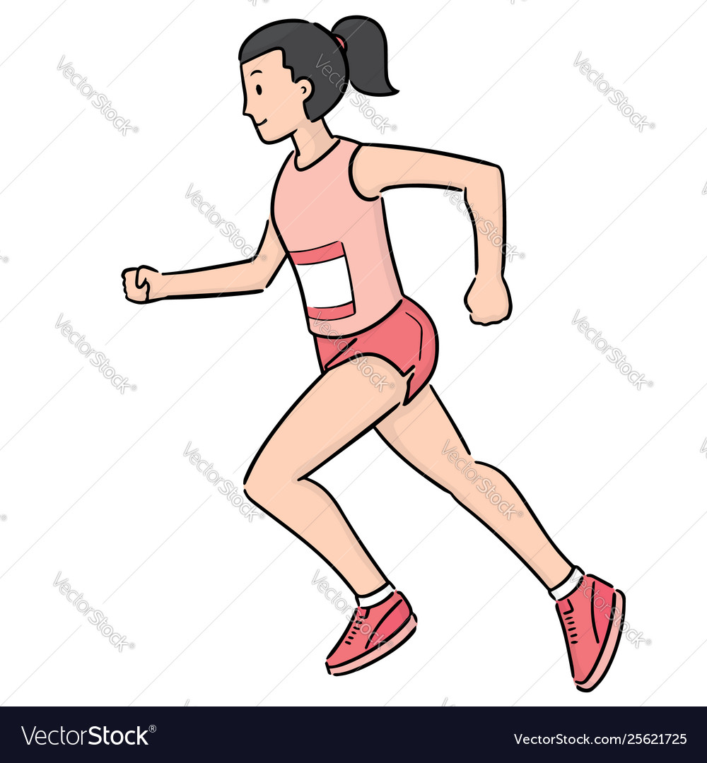 Woman running Royalty Free Vector Image - VectorStock