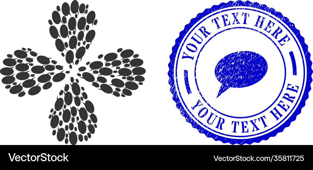 Your text here grunge rubber imprint and chat Vector Image