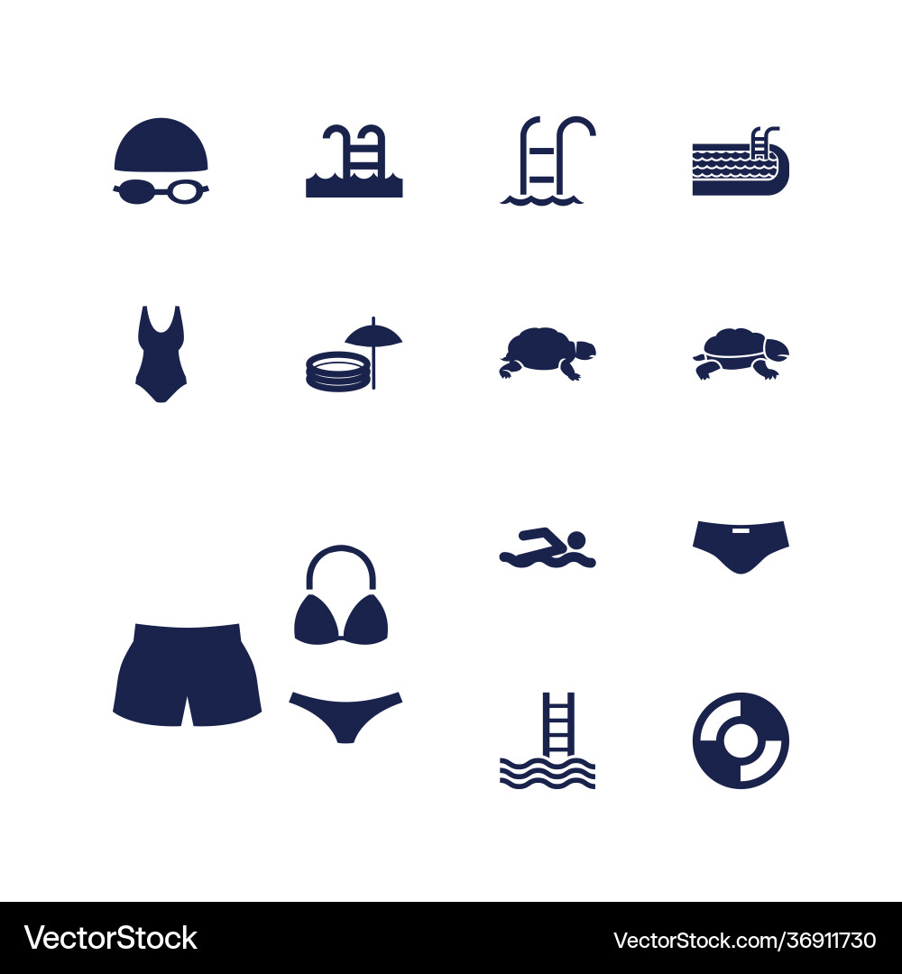13 swim icons Royalty Free Vector Image - VectorStock