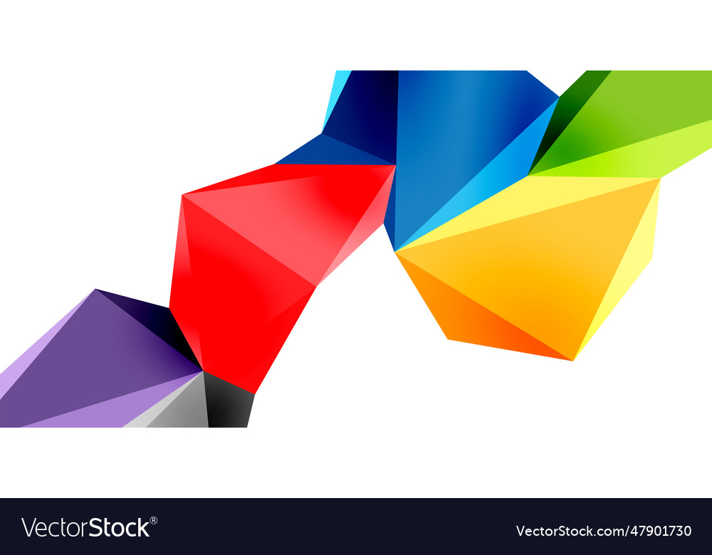 3d low poly triangle design elements Royalty Free Vector