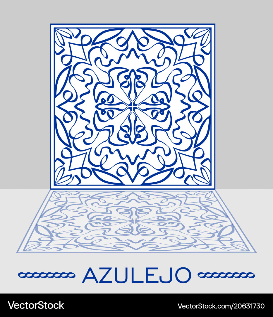 Azulejo original portuguese ceramic tile Vector Image