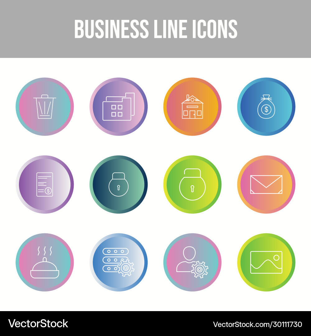Beautiful business icon set Royalty Free Vector Image