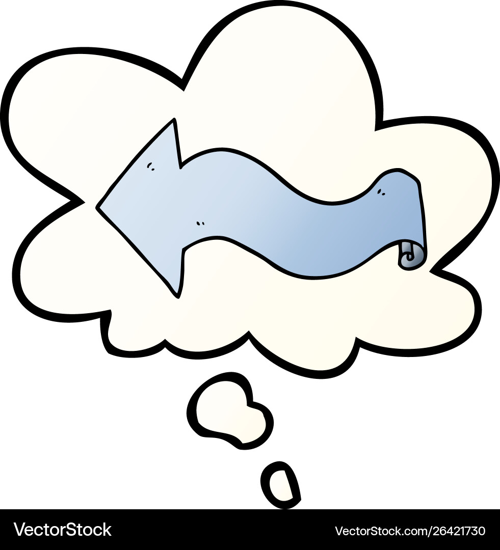 Cartoon arrow and thought bubble in smooth Vector Image
