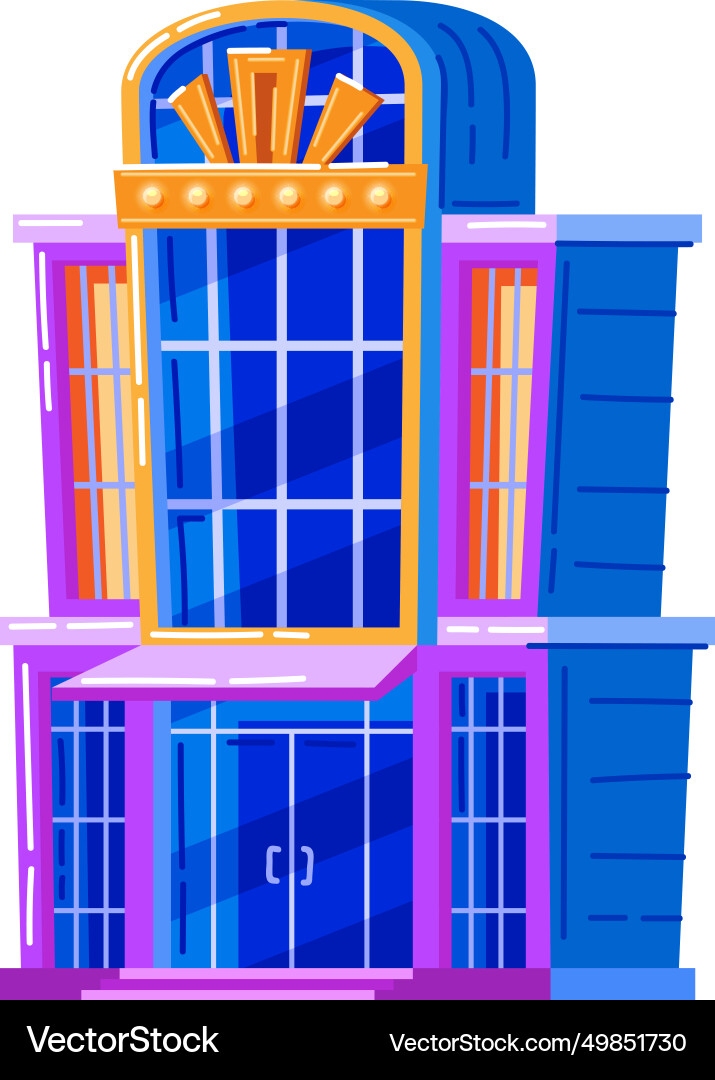 Colorful modern building exterior design Vector Image