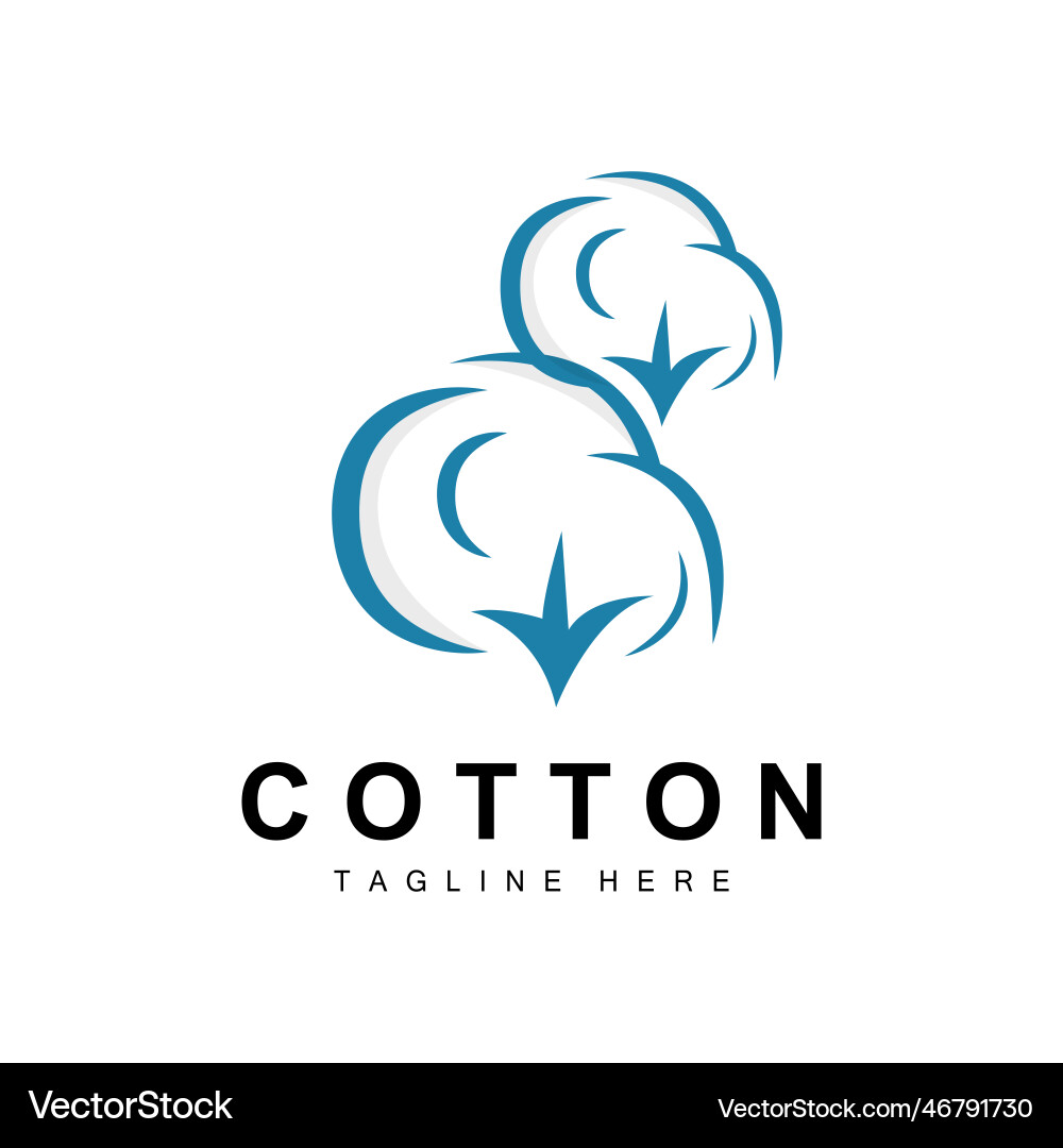 Cotton logo soft flower design natural Royalty Free Vector