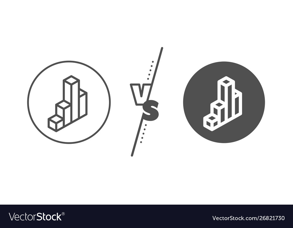 Diagram chart line icon column 3d graph sign Vector Image