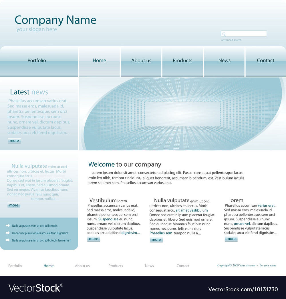 Editable website template Royalty Free Vector Image