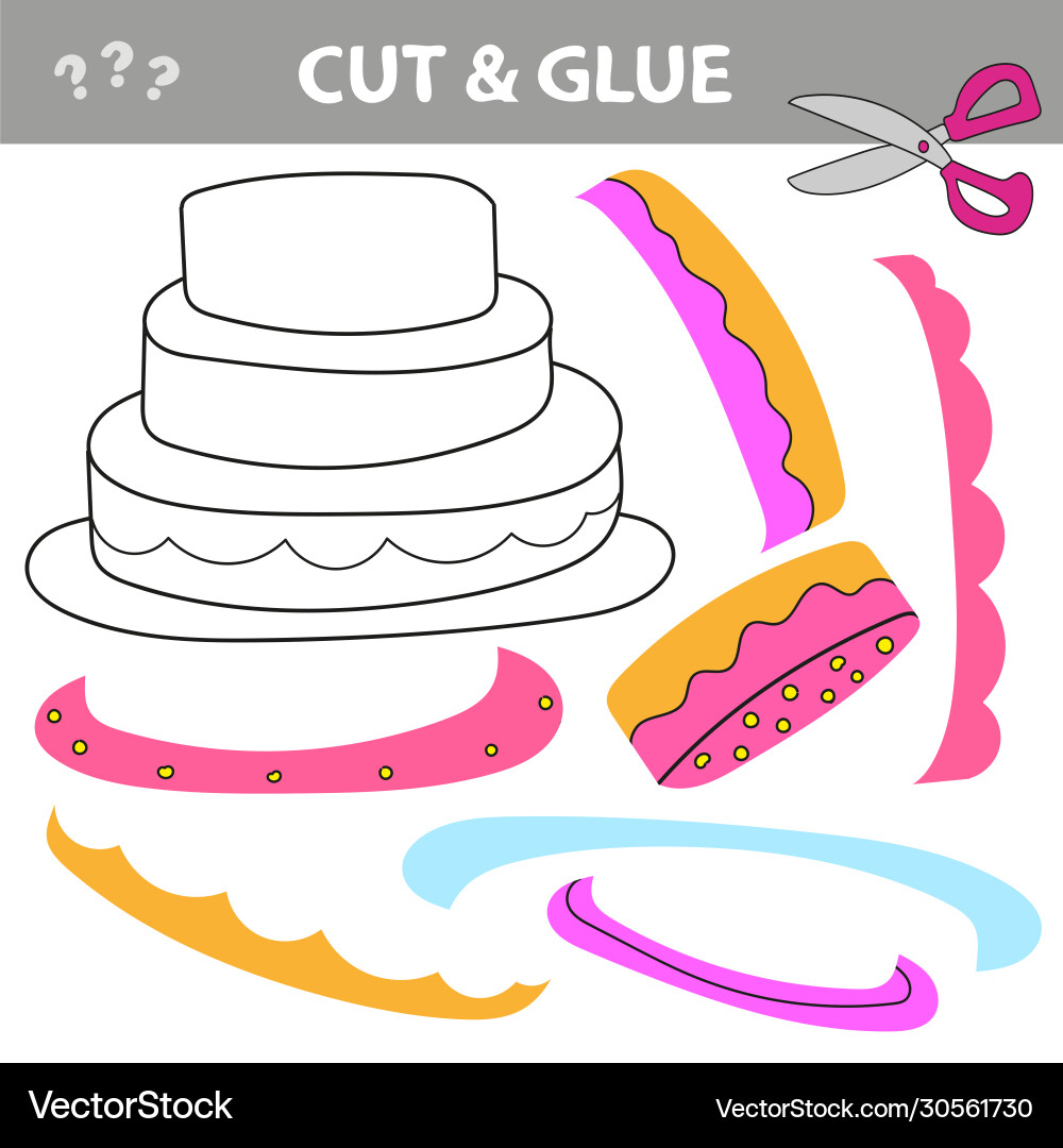 Education game for children cake use scissors Vector Image