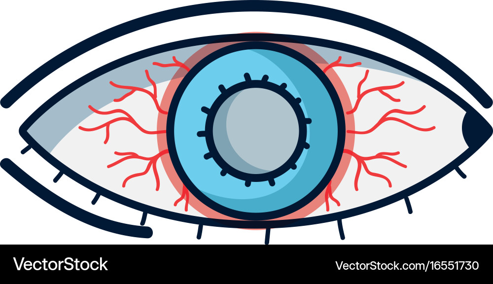 Eyes with conjunctivitis sickness and infection Vector Image