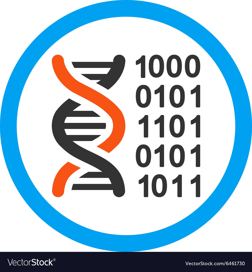 Genetic code rounded icon Royalty Free Vector Image