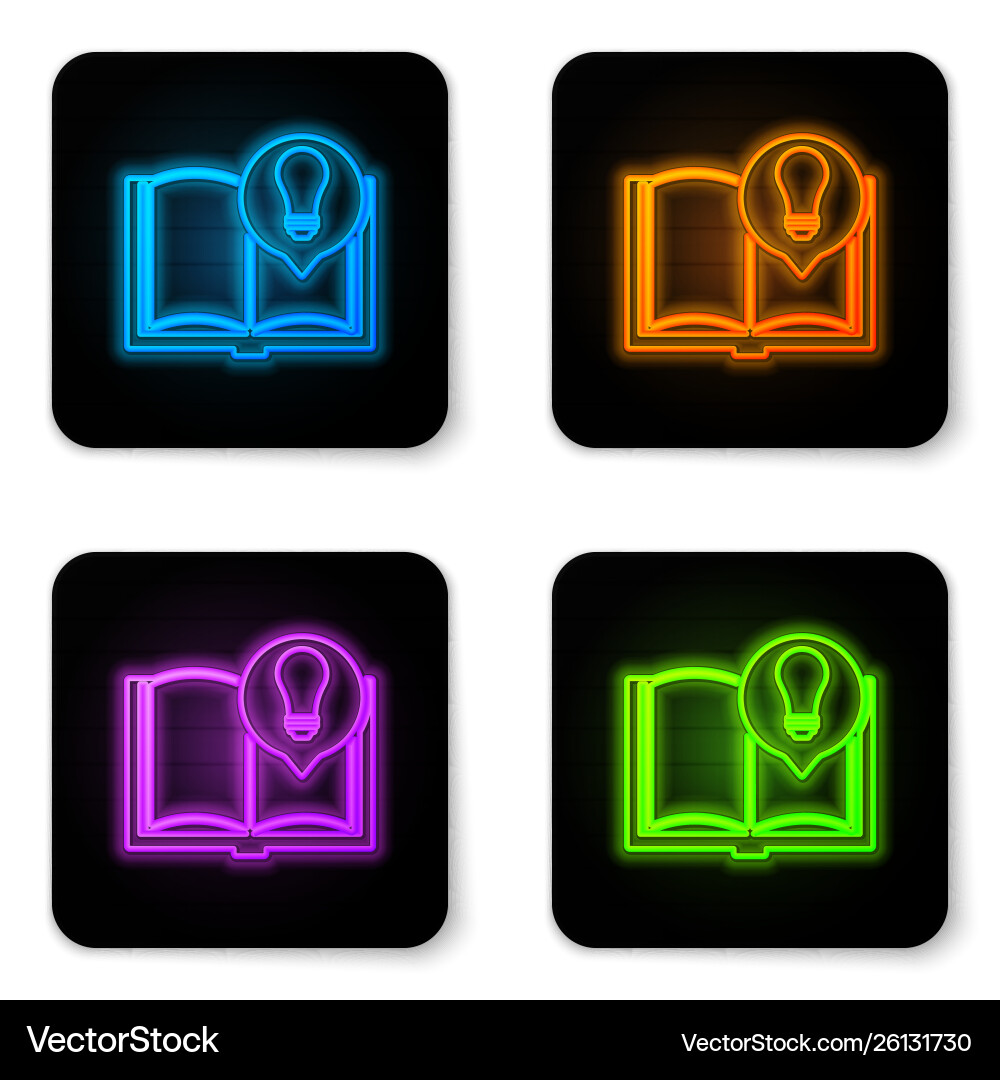 Glowing neon interesting facts icon isolated Vector Image