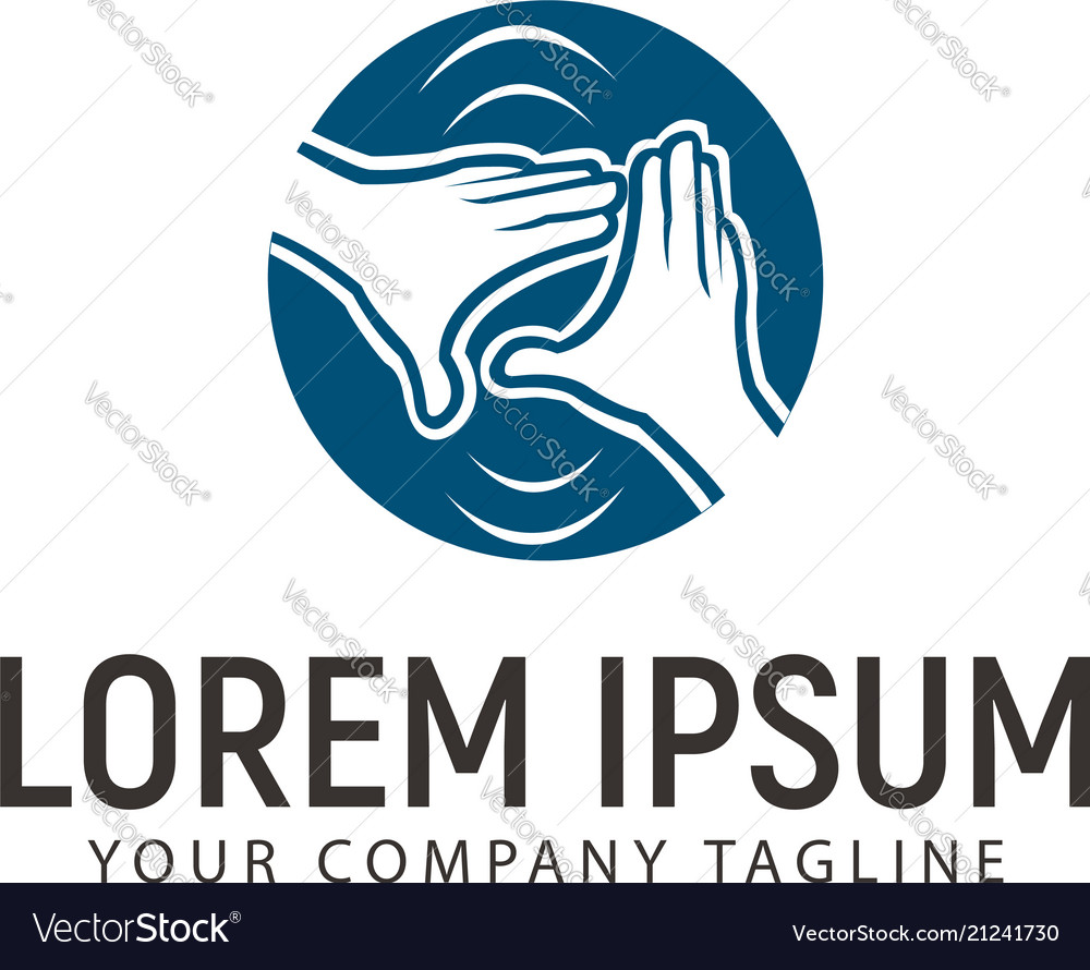 Hand code logo design concept template Royalty Free Vector