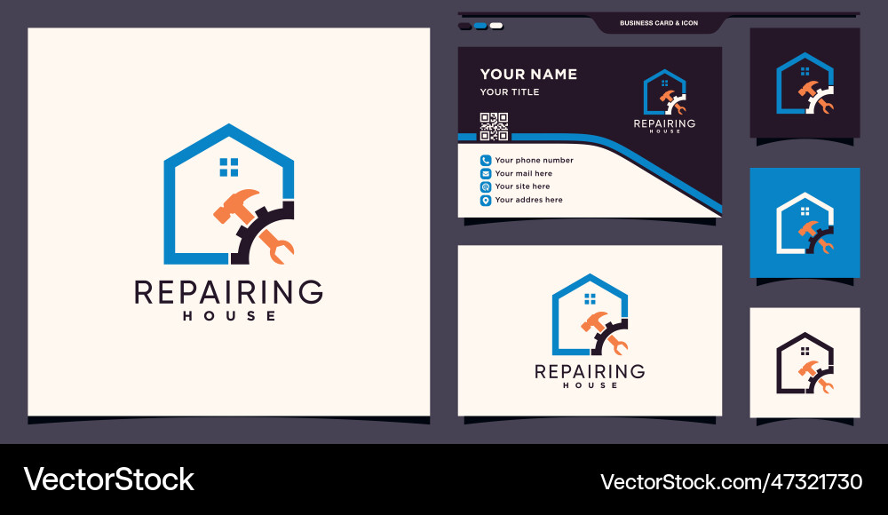 House repairing logo with creative concept Vector Image
