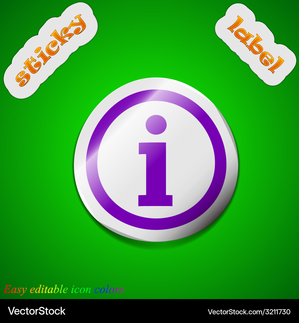 Information icon sign symbol chic colored sticky Vector Image